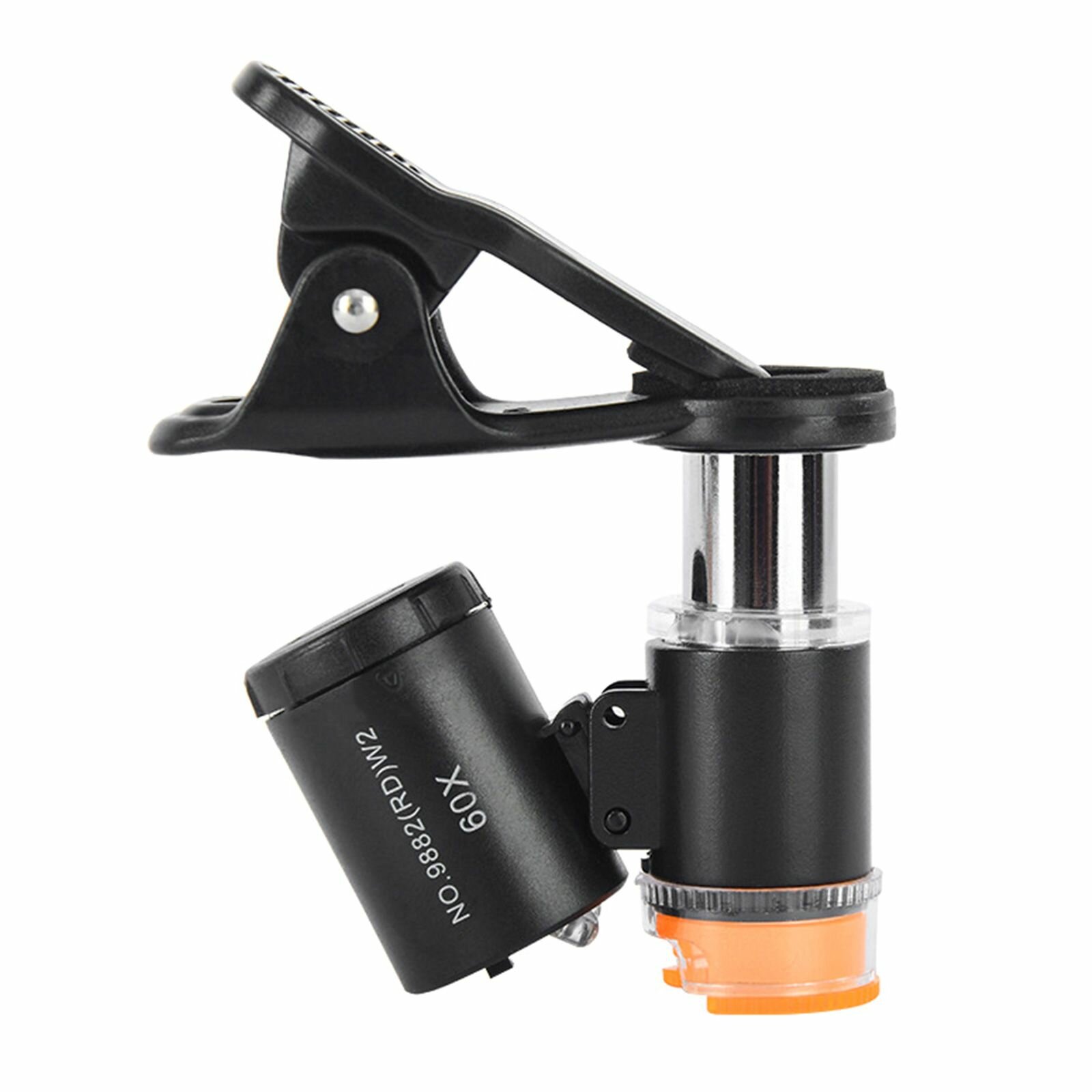 (1 шт.) 60-кратный коллекционный идентификационный микроскоп портативный мини-микроскоп с высоким увеличением, нагревающий и охлаждающий зажим для мобильного телефона (новый)-черный