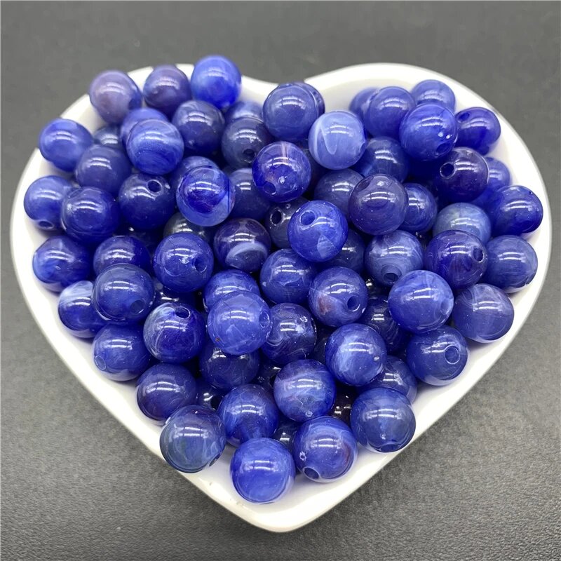 LXBENING акриловые бусины-разделители «кошачий глаз» Фиолетовый, 10mm 30pcs, 21