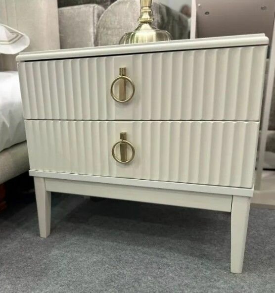 Тумба прикроватная Фарго Лак льняной/Персидский жемчуг, 58х52.9х39.5 см. Bravo мебель