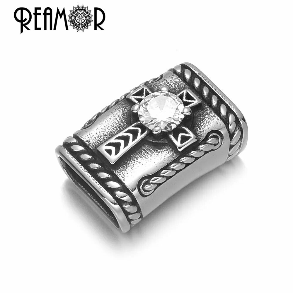 REAMOR Бусины из нержавеющей стали кельтский узел 10x5 мм FKZ046