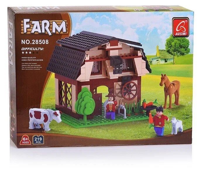 Конструктор Ausini "Ферма" ZY749200, 219 пластиковых деталей, для детей 6+ лет