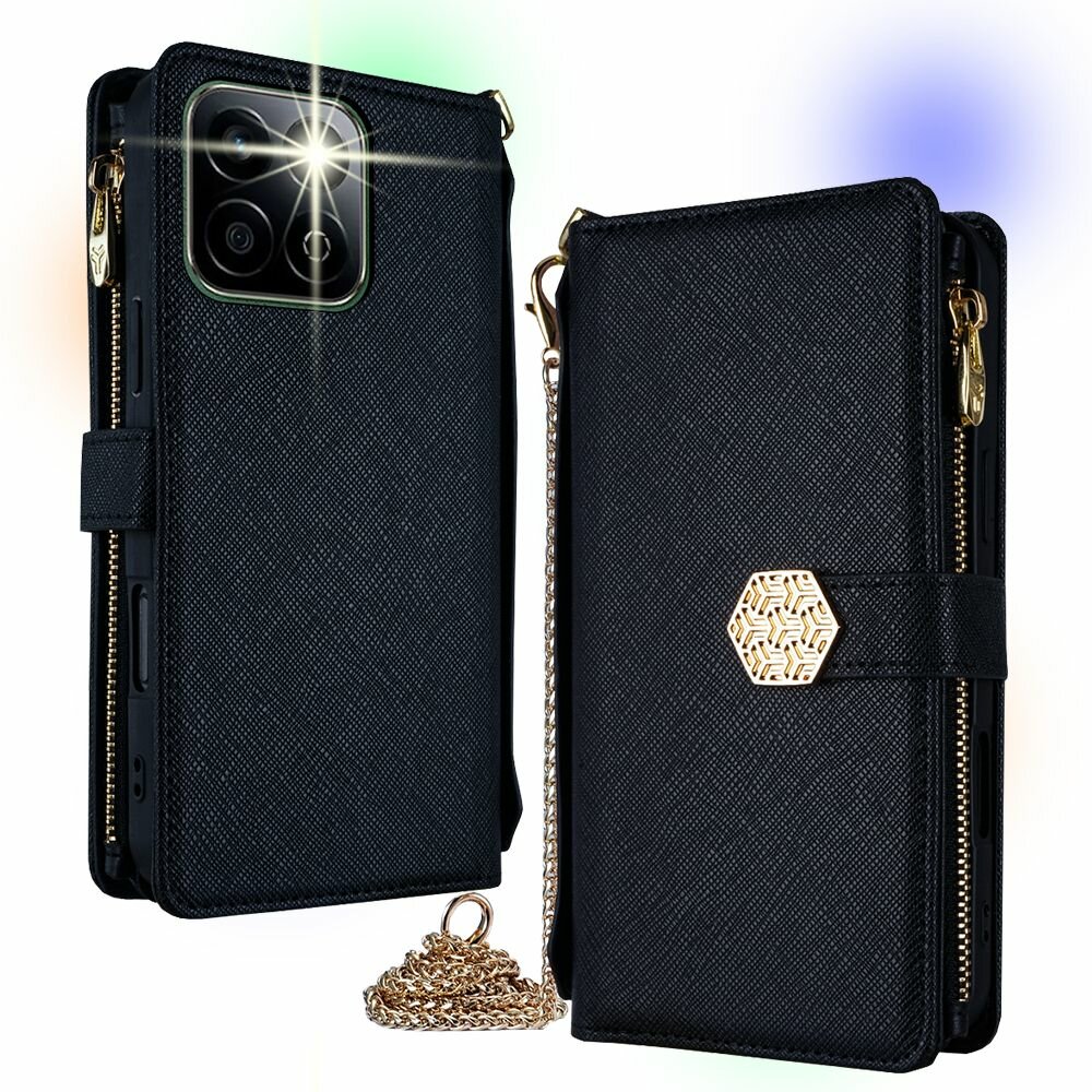 Чехол книжка на Honor X7c / для Хонор X7c Чехол, черный