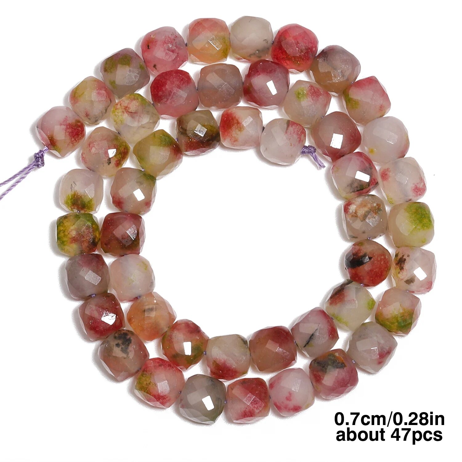 Квадратные бусины из аметиста, морганита и турмалина xilitata 7x7mm about 22pcs, Bicolor chalcedony