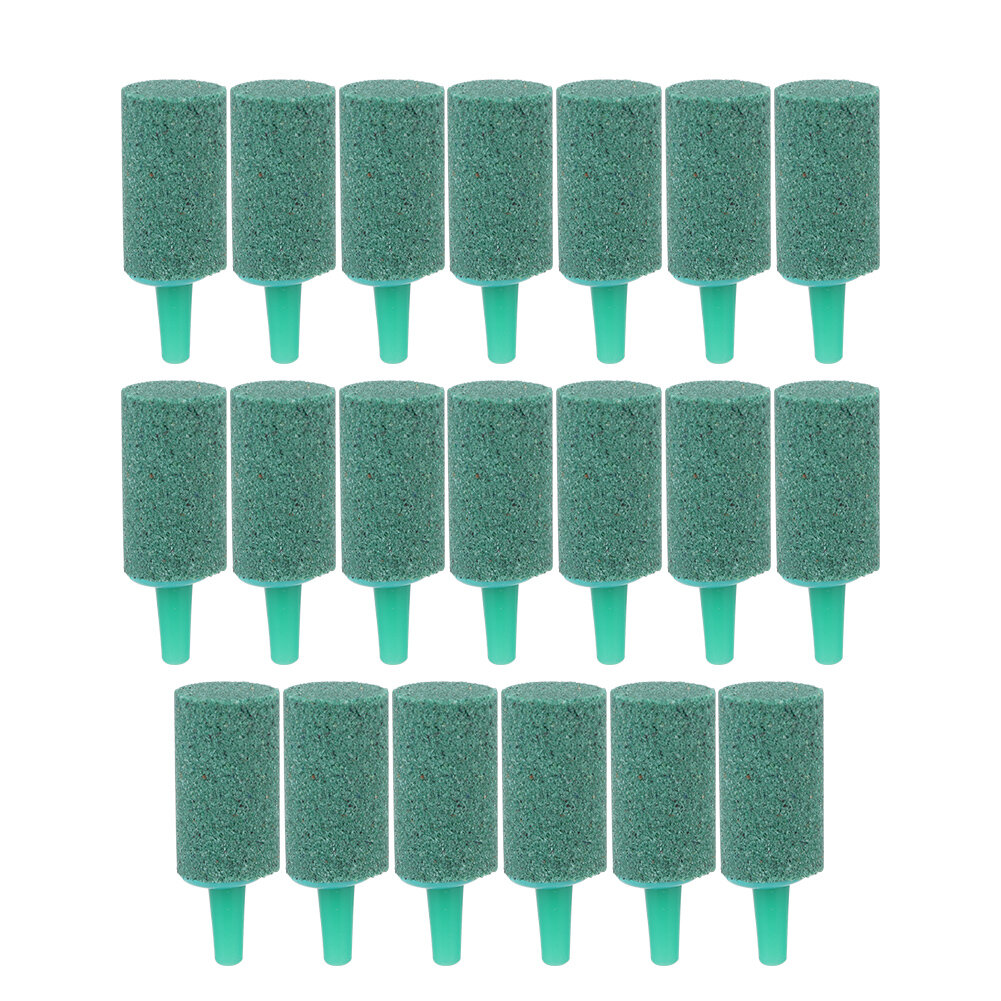 20PCS Green Sandstone Cylinder Aquarium Oxygen Pump Aeration Air Stone Fish Tank Bubble Stones Accessory