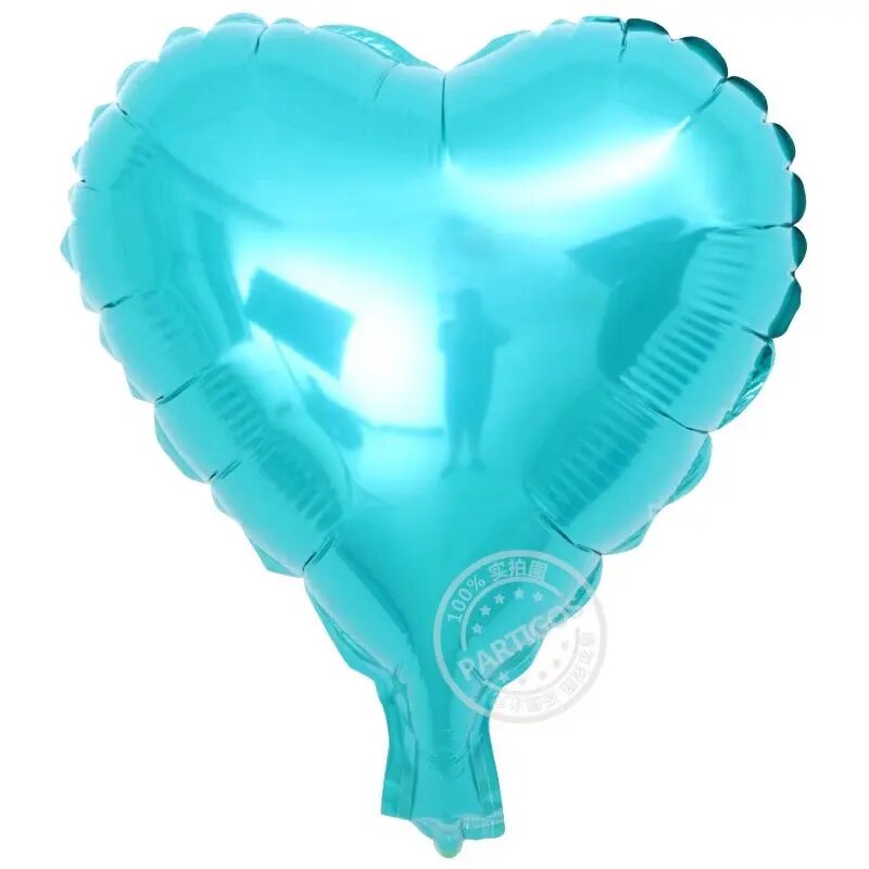 Фольгированные шары звезды и сердца Partigos 5/10 дюймов Бирюзовый, pearl blue, 20pcs 5inch