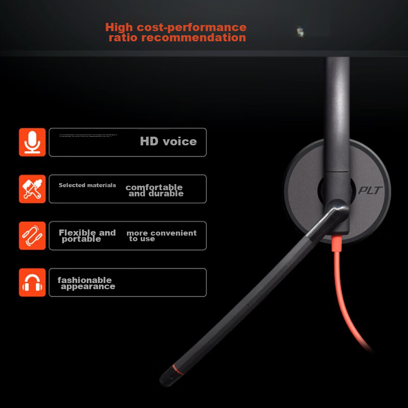 Проводные наушники Plantronics POLYC3210 USB Single-Ear Headset, с микрофоном, цвет черный