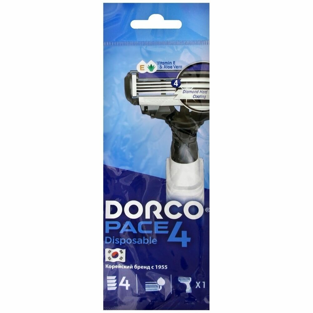 Станок для бритья DORCO "Pace 4", одноразовый, мужской