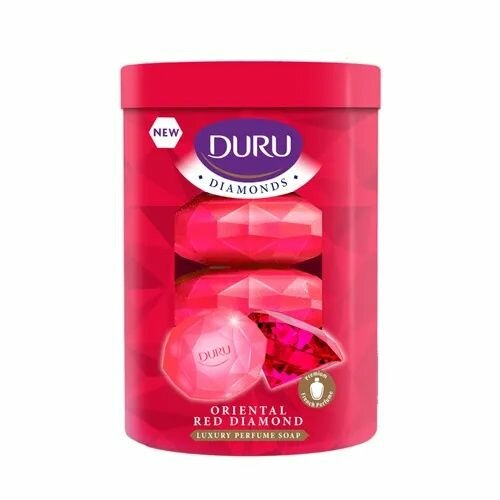 Мыло туалетное DURU DIAMONDS "Рубин", 4 шт по 90 г