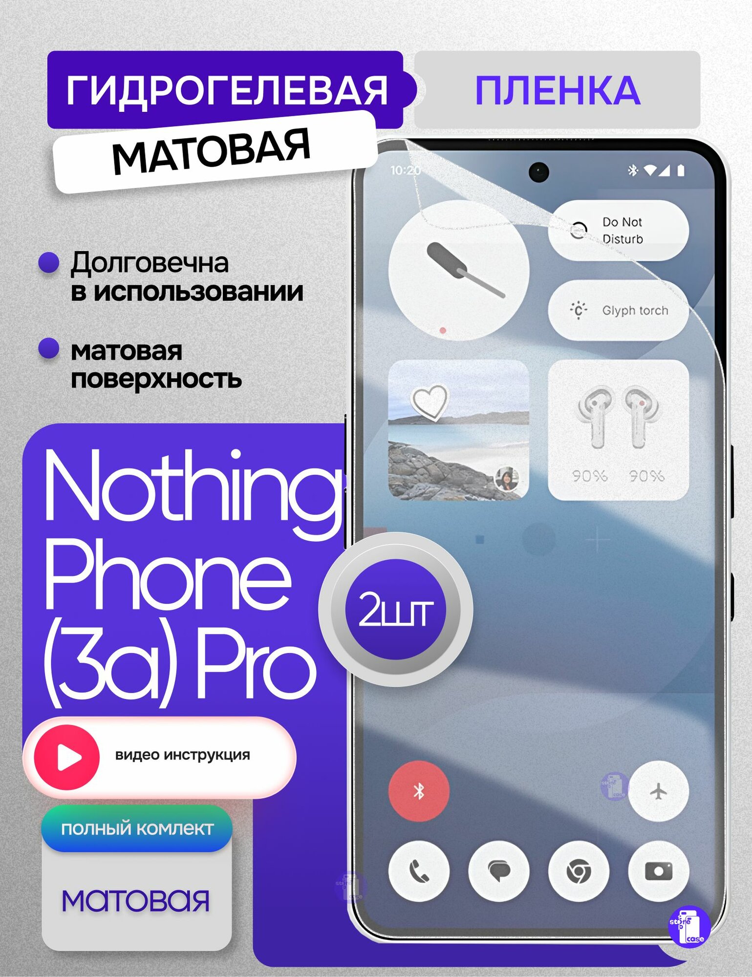 Матовая гидрогелевая пленка Nothing Phone (3a) Pro 2шт