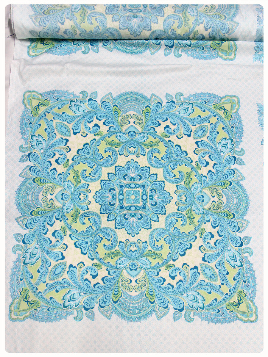 Перкаль, крой платка (восемь рисунков-купонов), 100% хлопок, ширина 150 см х 320 см — фото 1