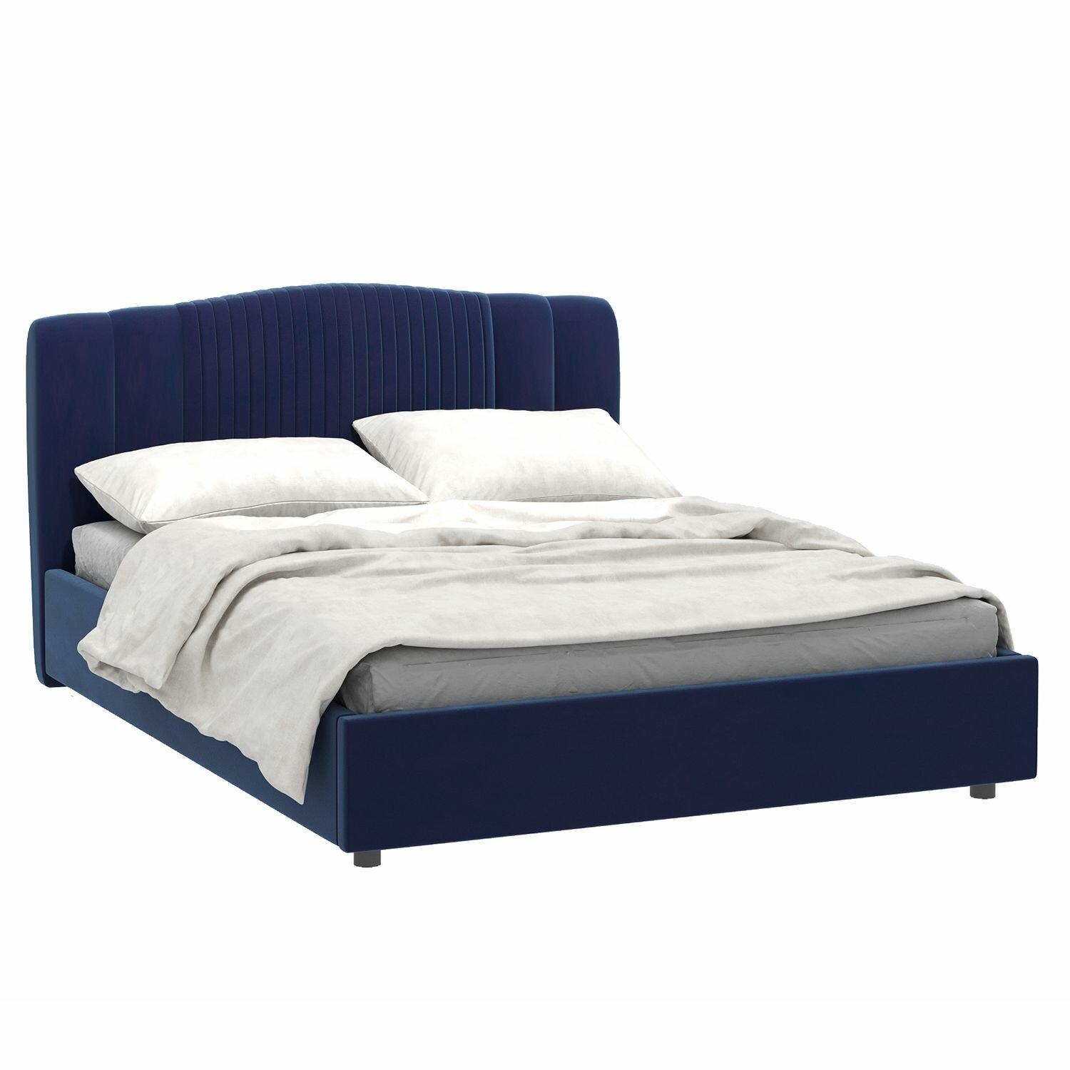 Кровать Кураж "12М", с подъемным основанием, двуспальная, 160x220 см, темно-синяя