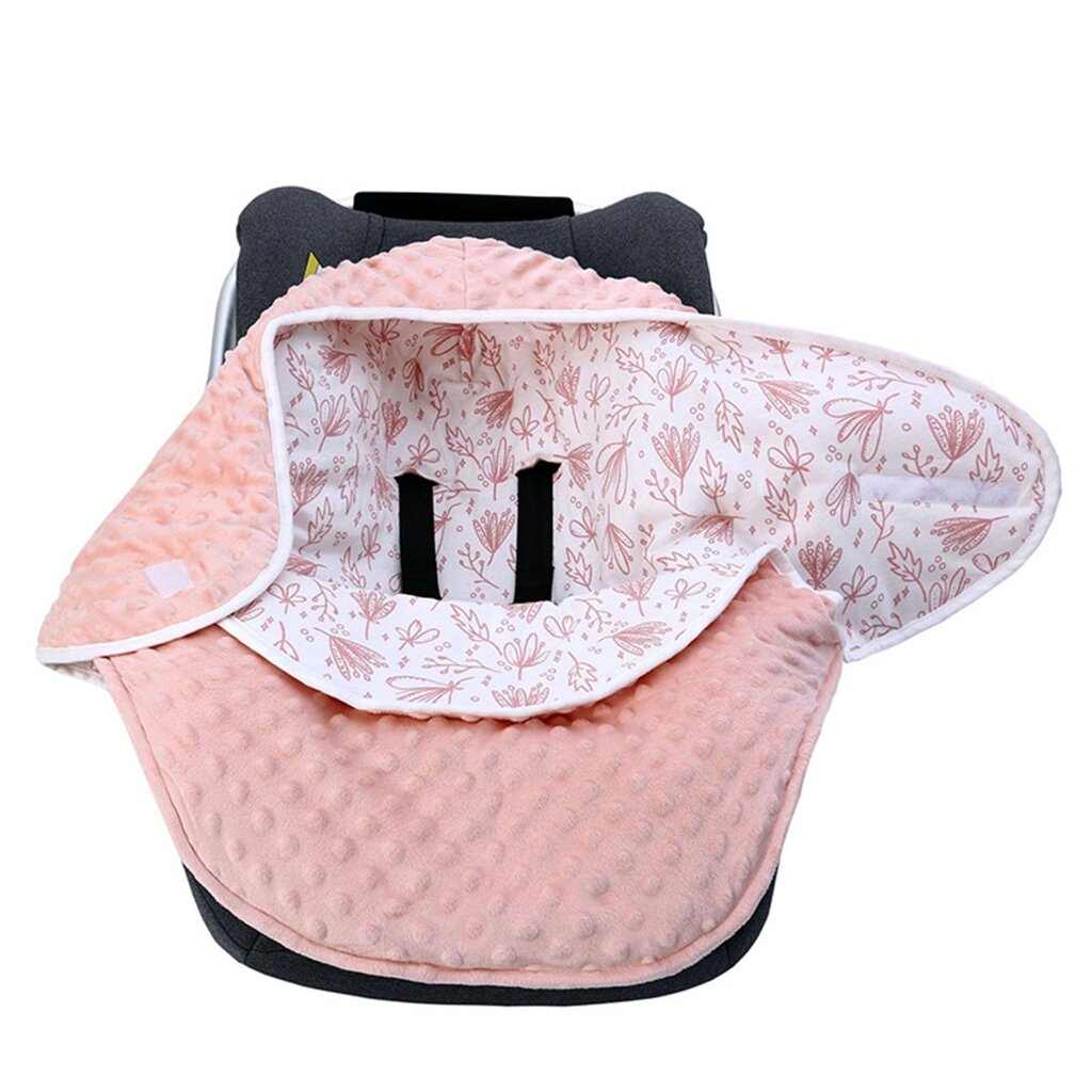 Одеяло-накидка на детское автокресло, линейный рисунок растений