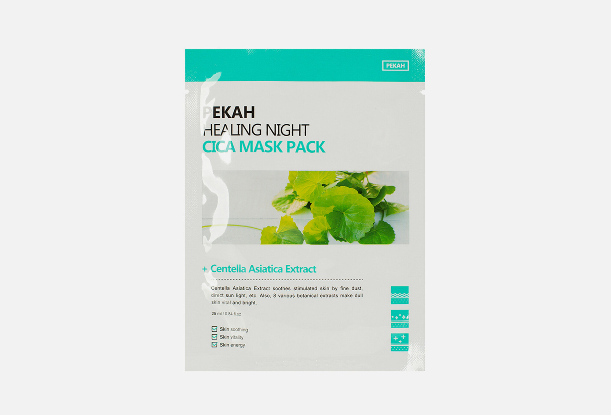 Тканевая маска с экстрактом центеллы азиатской PEKAH Healing Night Cica Mask Pack