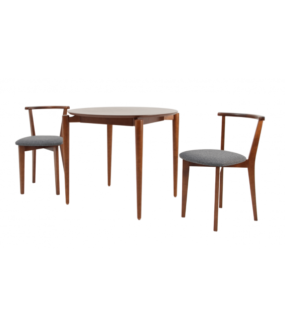 Стол Pawook К 90 орех со стульями Франк ПМ орех/графит рогожка