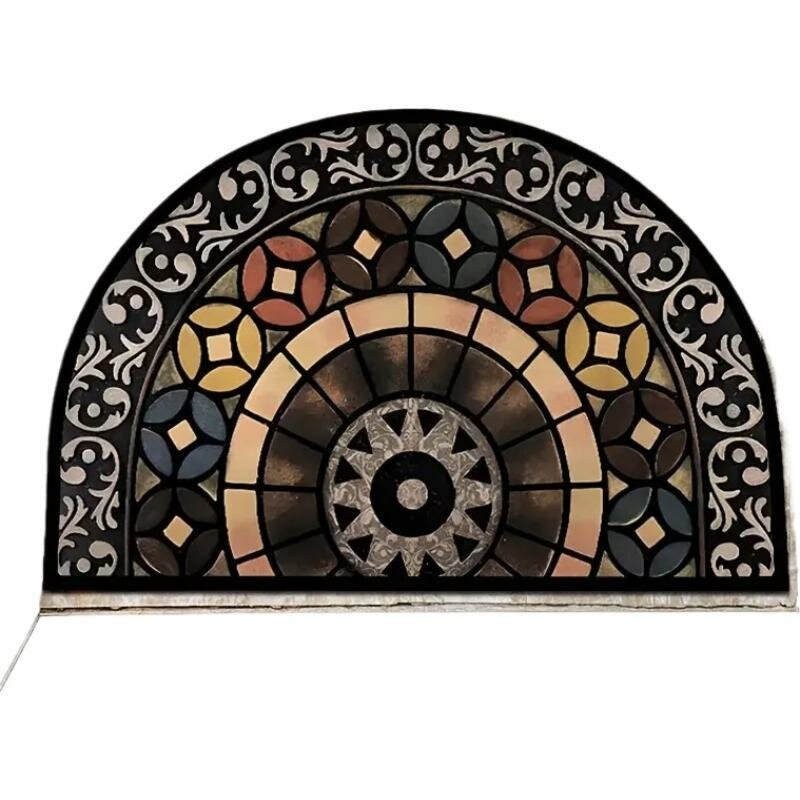 Цветной полукруглый ковер для прихожей, напечатанный на 3D-принтере