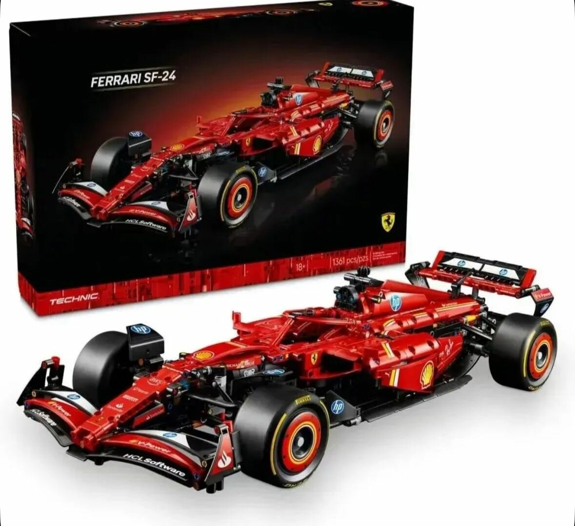 Конструктор 2507 "Ferrari SF-24 F1", 1361 деталь, болид Формула-1
