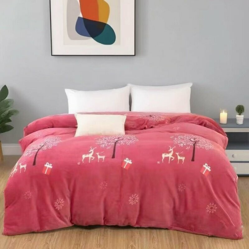 Двусторонний утолщенный пододеяльник из кораллового флиса на осень и зиму, размер 150 см*210 см