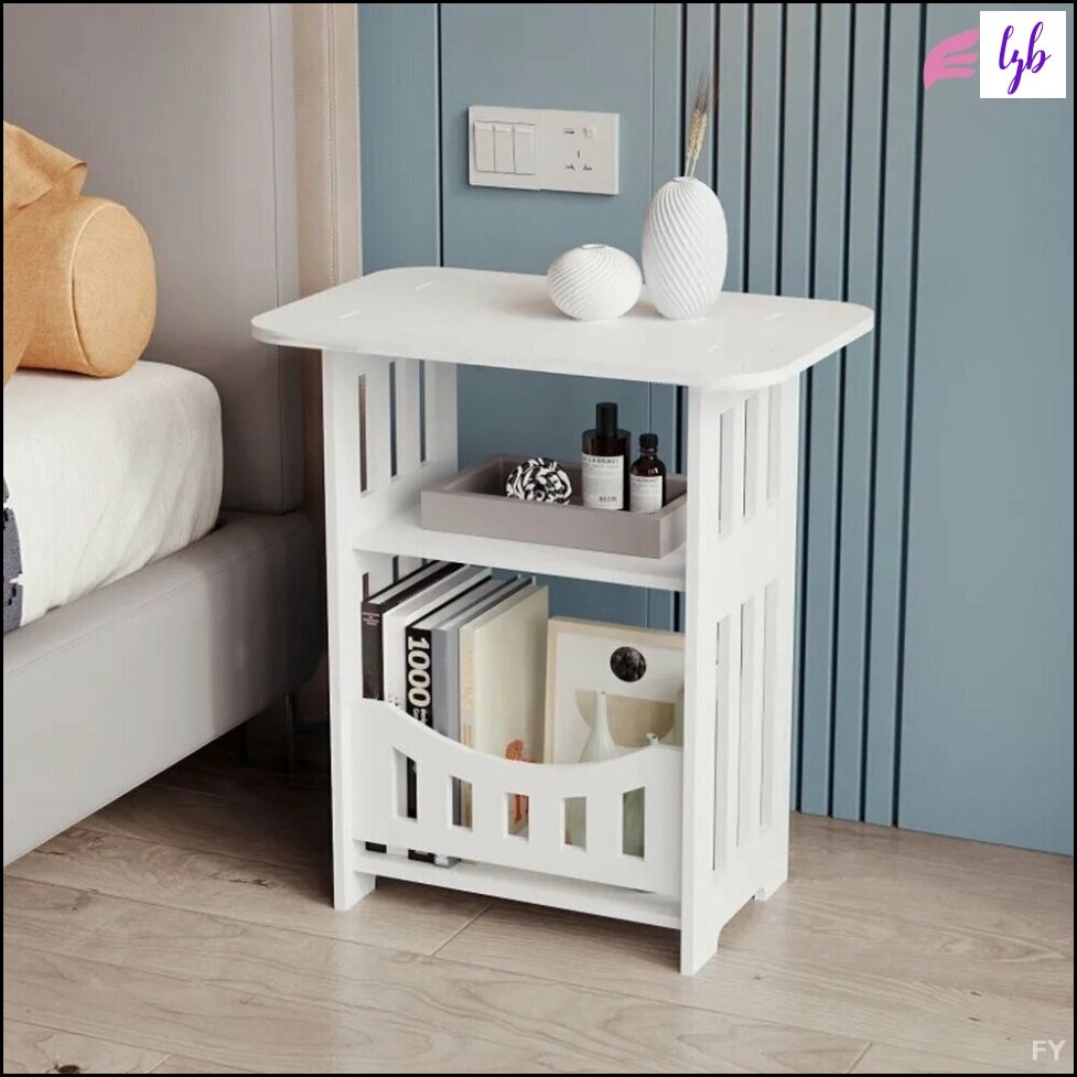 Эксклюзивный прямоугольный столик для гостиной 32x22x40 см в белом пластике на 4 ножках