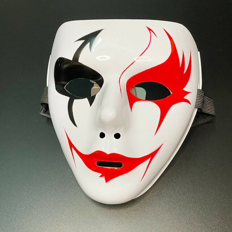 Hand-painted white full face mask for halloween costume parties and performances style 16