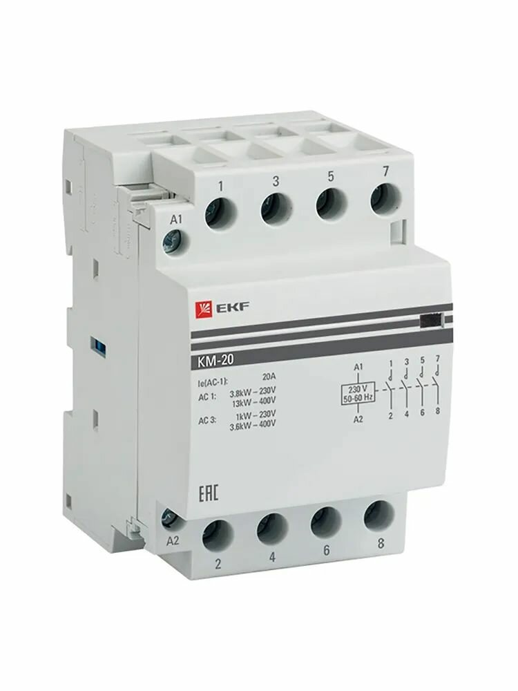 Контактор модульный КМ 20А 4NО (3 мод.) EKF PROxima
