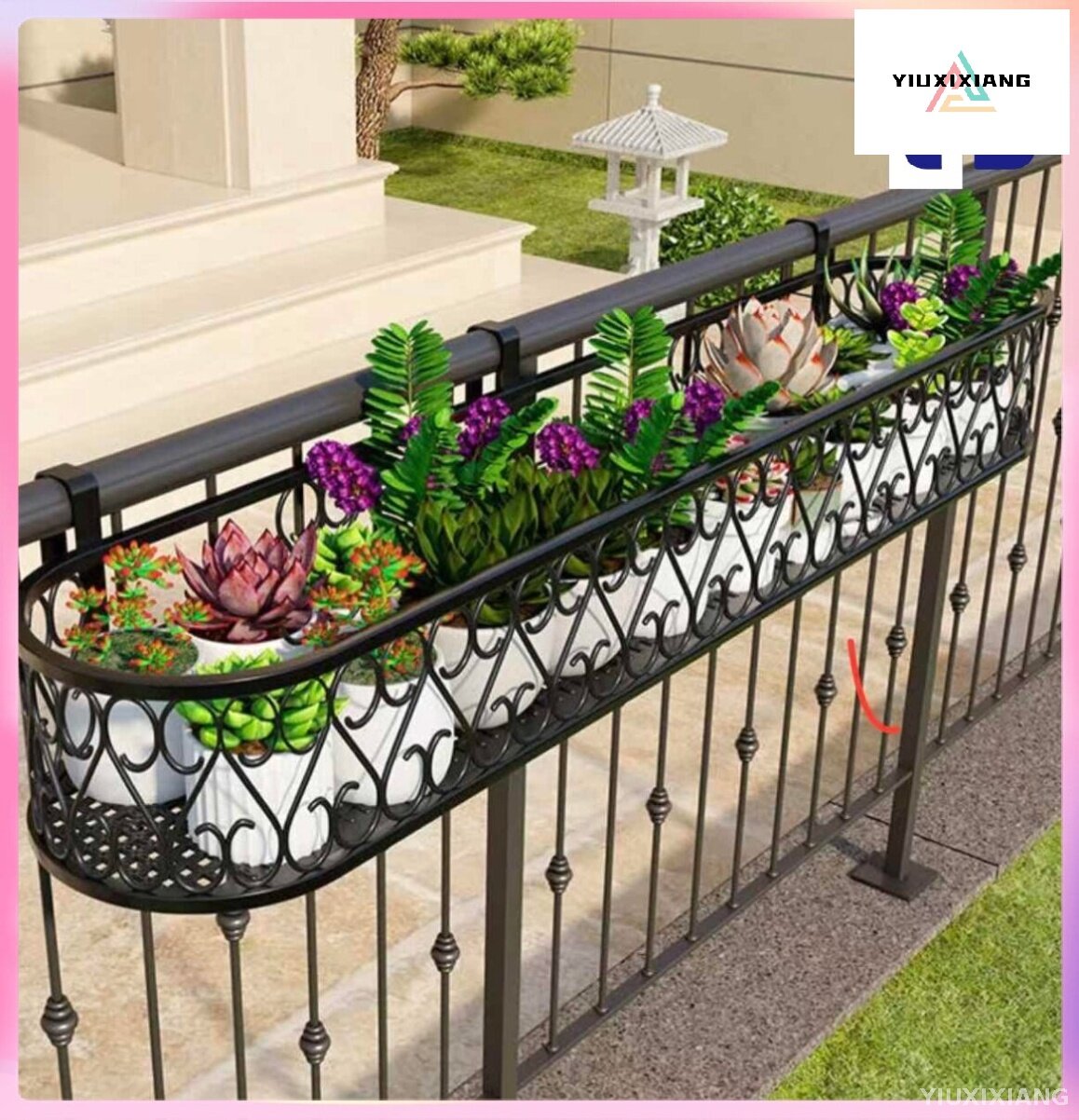 Эксклюзивный держатель балконного ящика, габариты 60x25x12 см