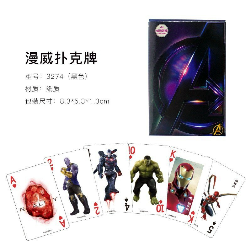 Набор игральных карт Marvel с супергероями, прочная бумага, для настольных игр, 54 карты в комплекте
