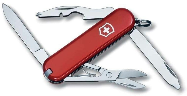 Нож-брелок Victorinox Classic Rambler, 58 мм, 10 функций, красный