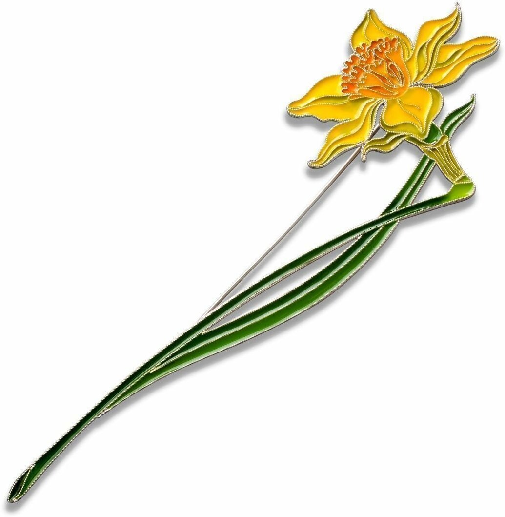 Брошь, серебро, 925 проба, эмаль