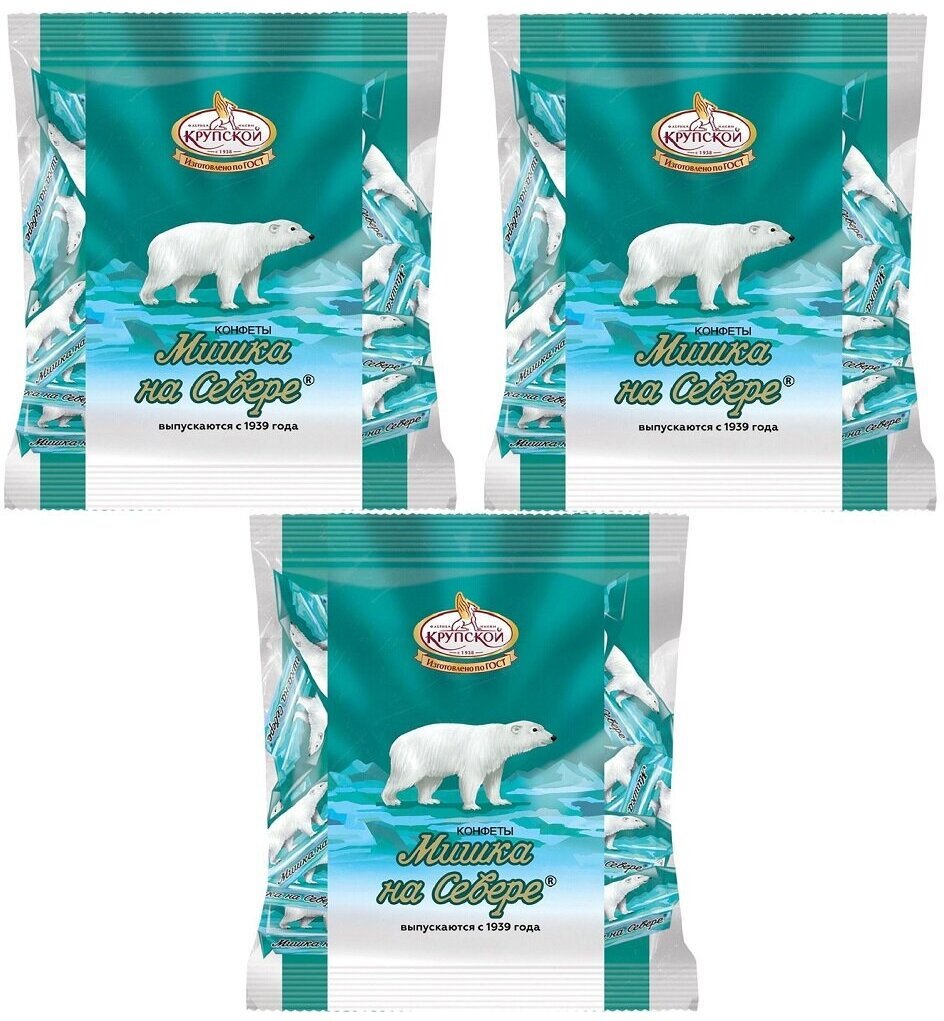 Конфеты Мишка на Севере 200г*3шт к/ф им. Крупской