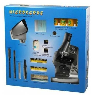 Микроскоп детский, 90х увеличение, 3 объектива, аксессуары Наша Игрушка TMPZ-C1200
