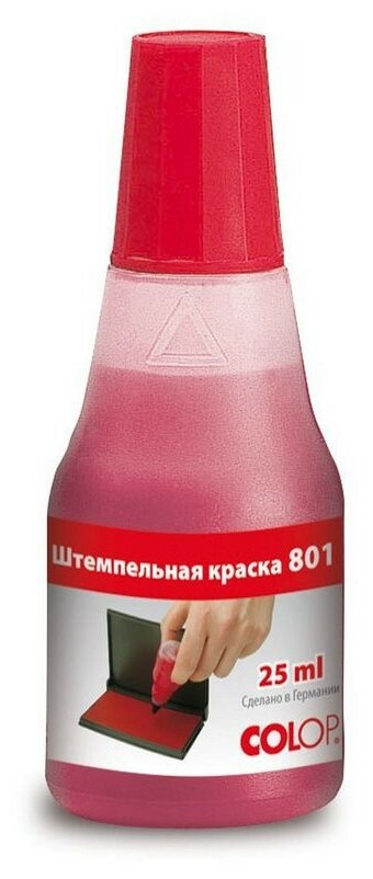 Краска штемпельная Colop 801 красная на водно-глицериновой основе 25 г 218946