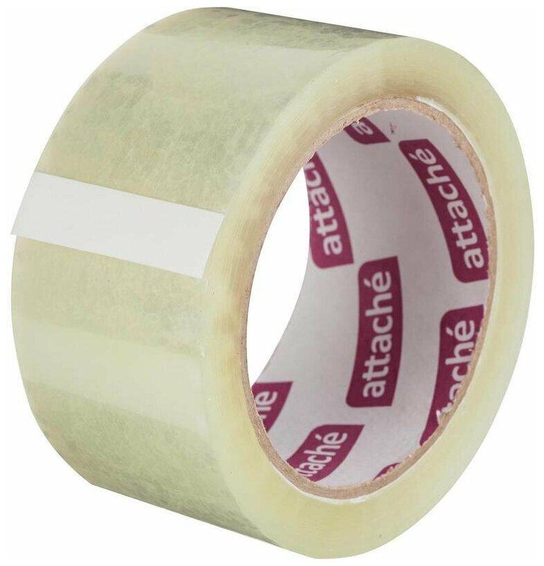 Attache Клейкая лента упаковочная, 50мм х 66м, прозрачная, 50 мкм, 6 шт в уп.