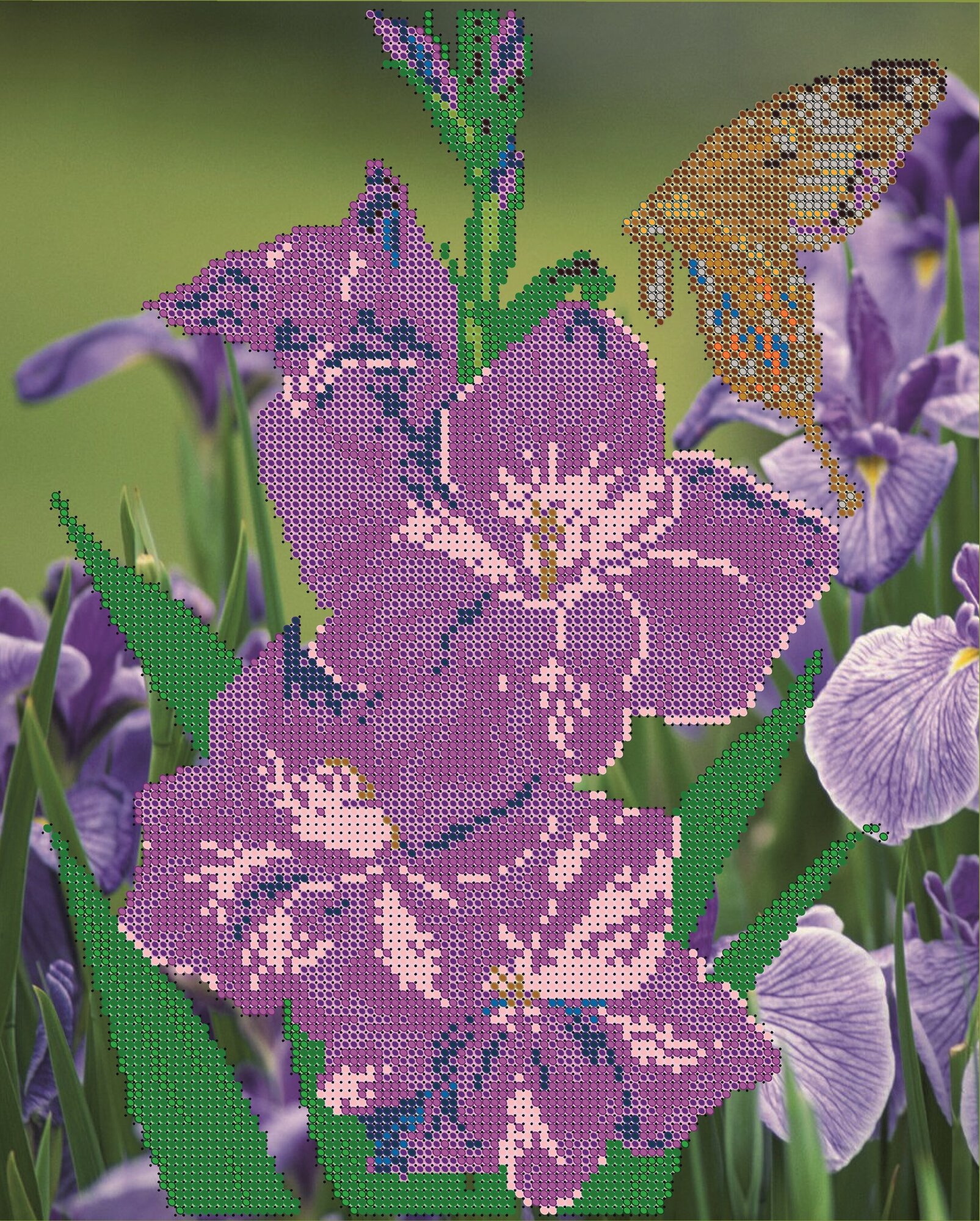 Вышивка бисером картины Гладиолусы 25*31см