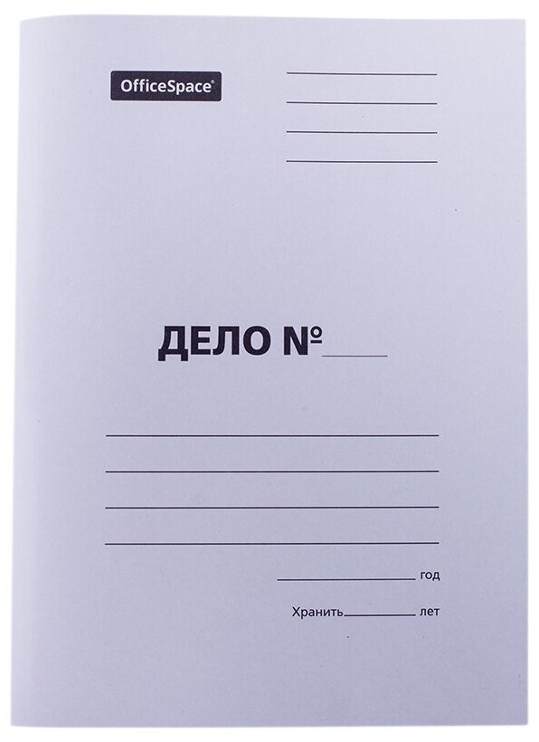 Скоросшиватель "Дело", картон немелованный, 320 г/м2, белый, пробитый, 50 шт