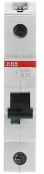Автоматический выключатель ABB S201 1P 25A тип B 6kA 2CDS251001R0255 — купить в интернет ...