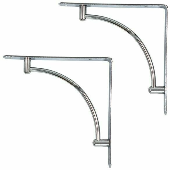 Полкодержатель стальной 220х220мм , хром (2 шт. в комплекте)