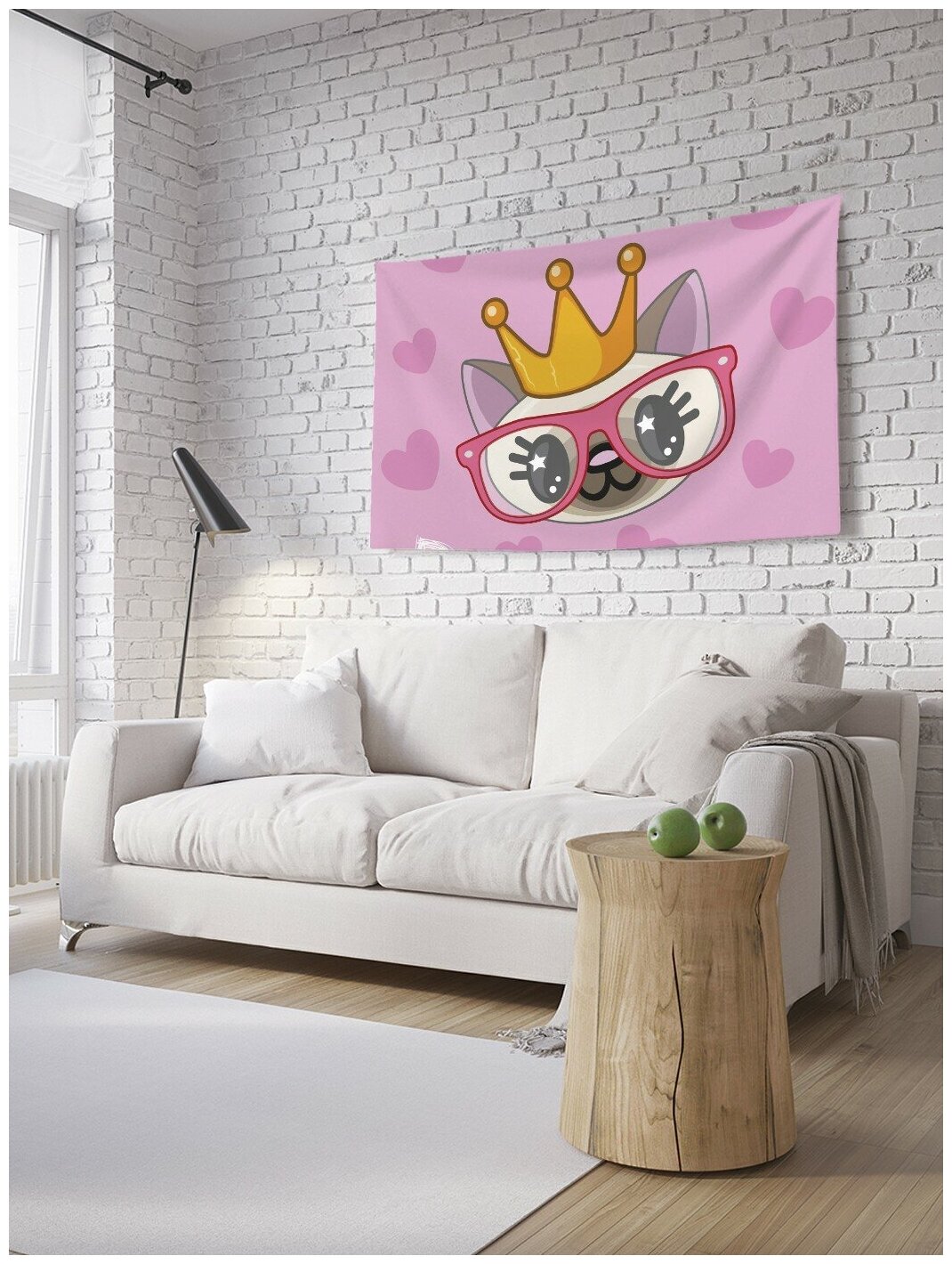 Горизонтальное фотопанно JoyArty на стену "Милый кот в очках", 100x150 см