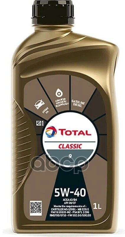 TotalEnergies Масло Моторное Total Classic 9 5W40, 1L Замена Номеру 164796