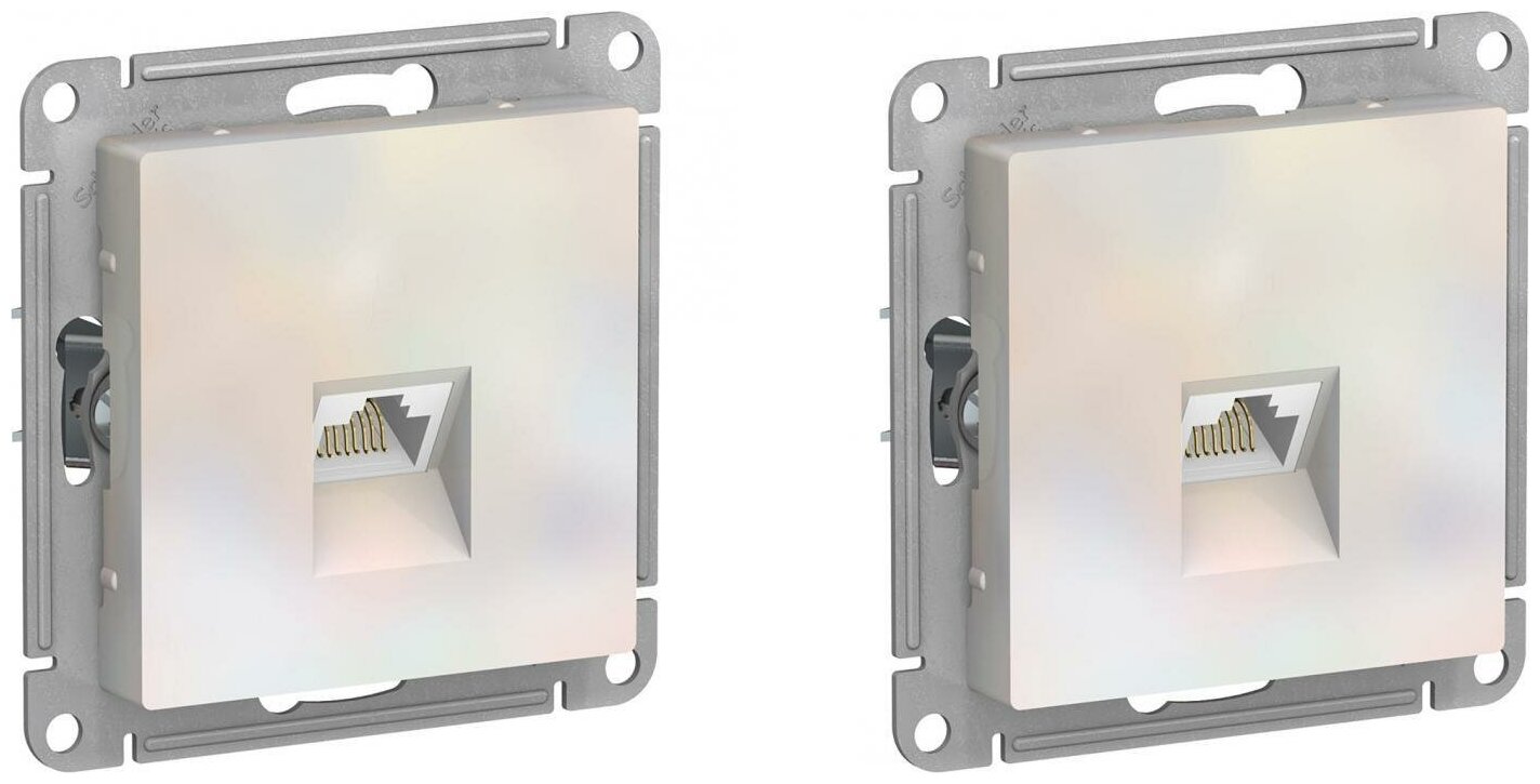 Механизм компьютерной розетки RJ45 Systeme Electric AtlasDesign категория 5е жемчуг (комплект из 2 шт)
