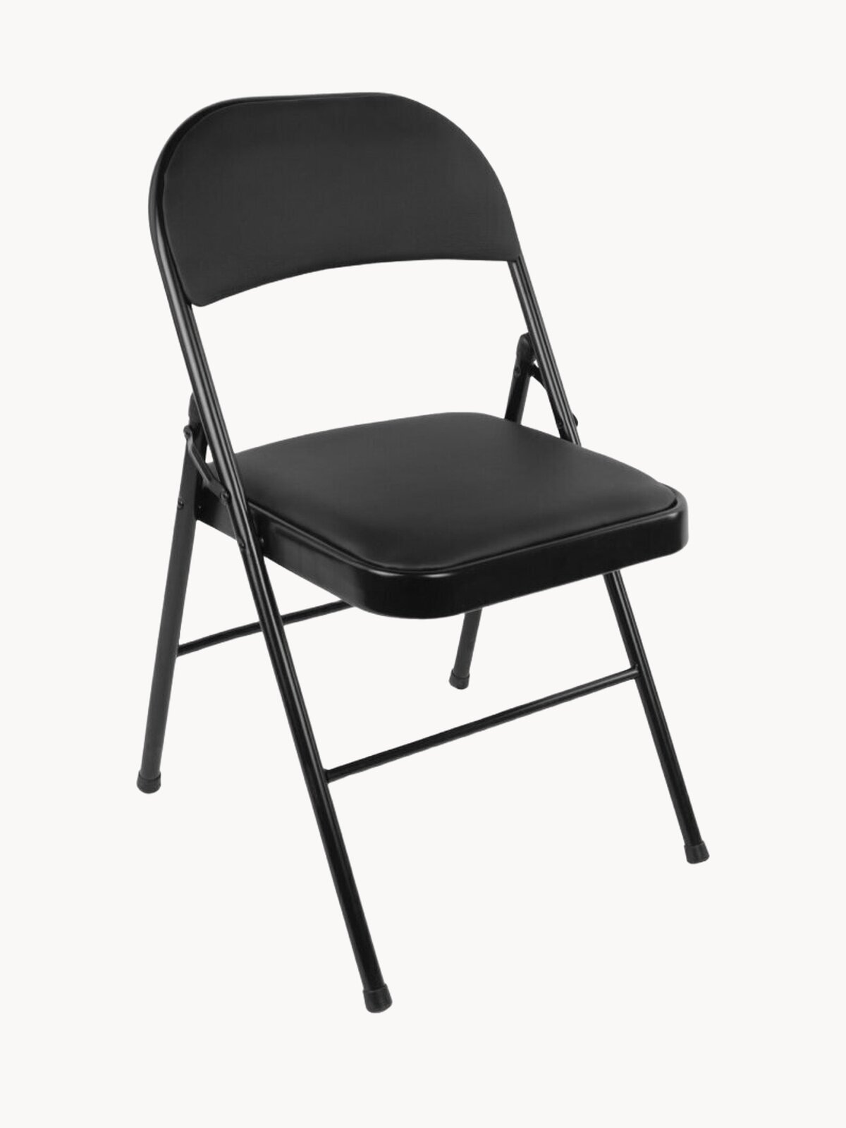 Стул складной для дома и офиса BRABIX Golf Plus CF-003 комфорт, черный каркас, кожзам черный, 531566