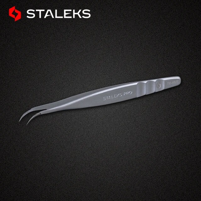 STALEKS Pro прямой изогнутый пинцет для наращивания ресниц New TE-40-7