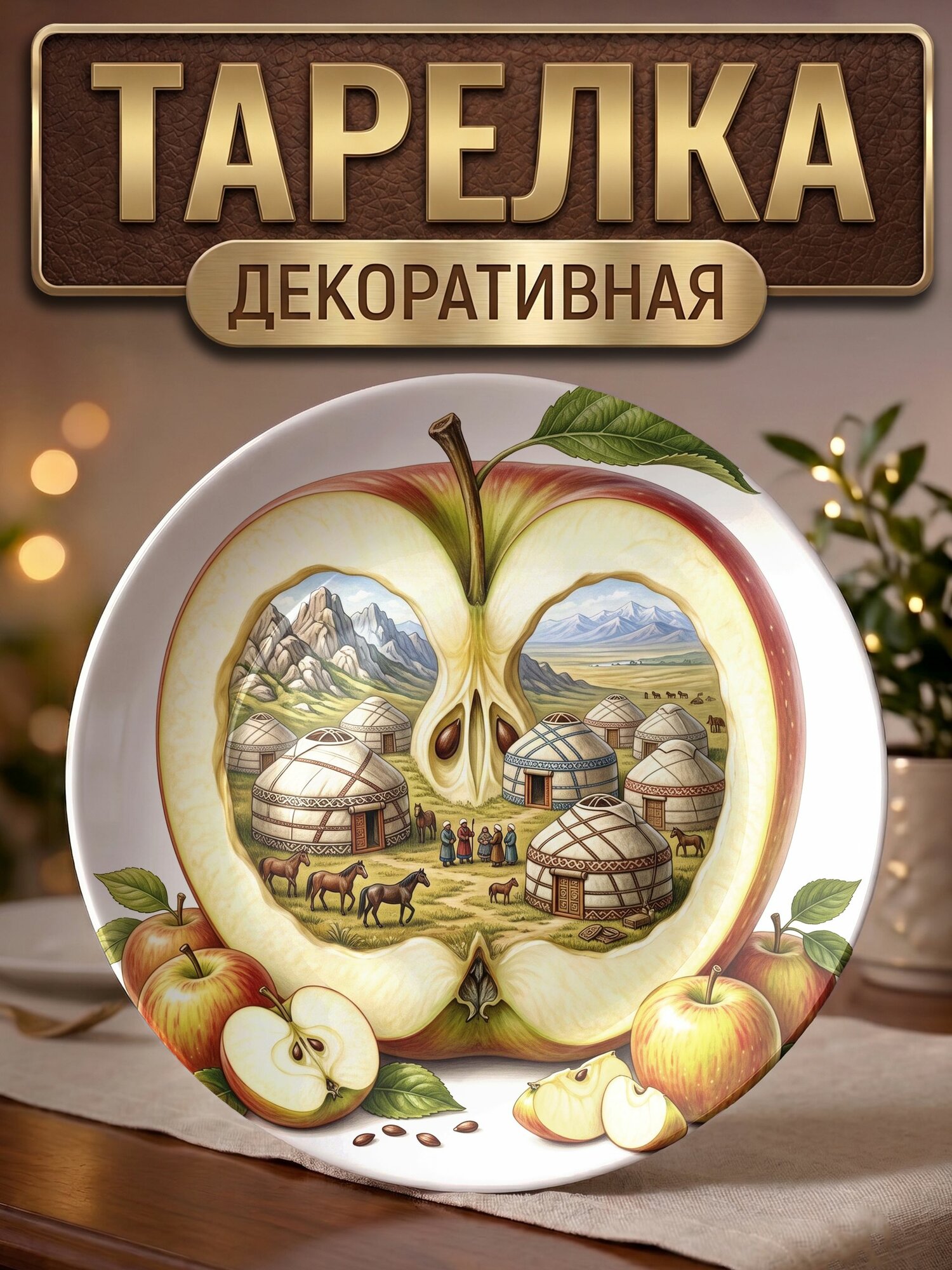 Тарелка декоративная Казахское яблоко