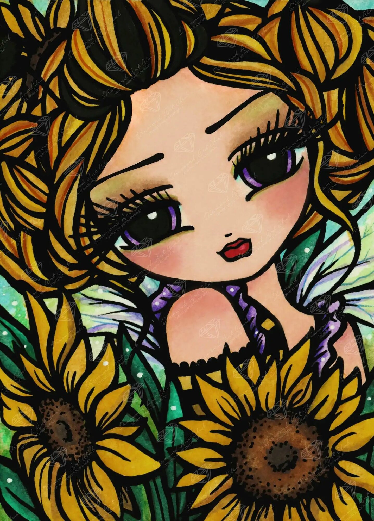 Алмазная картина "Белоснежка Фея Принцесса Ведьма" алмазная огранка 40х50 см,40X50CM, белый