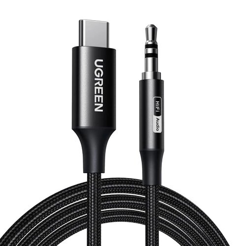 Кабель USB Type-C - 3.5 Jack, 2м, UGREEN CM450 Black (65101)