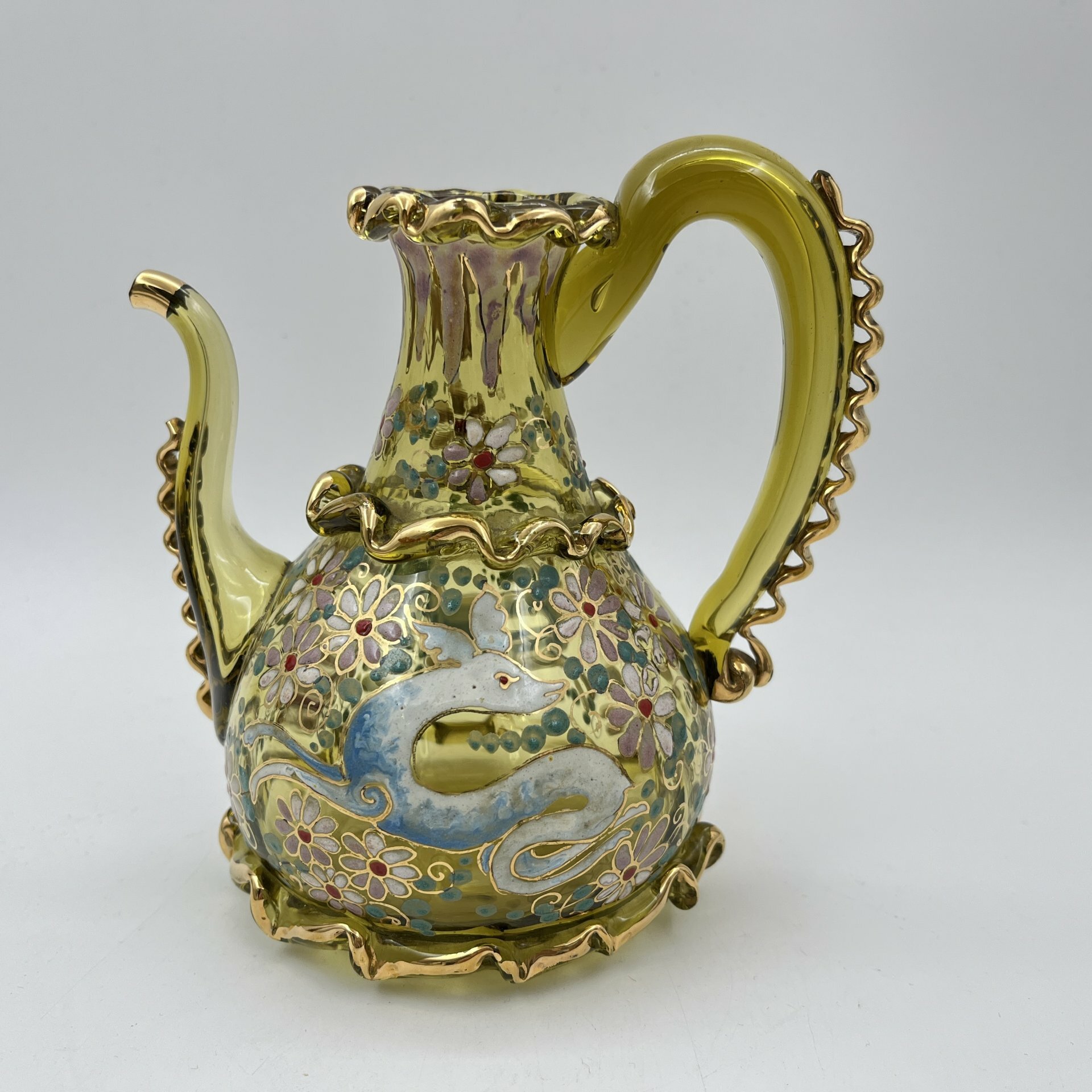 Кувшинчик, стекло, эмаль, роспись, золочение, Западная Европа, 1930-1970 гг.