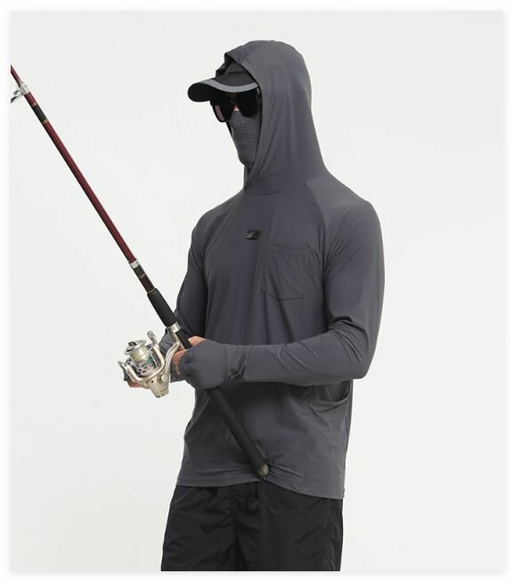 Джерси для рыбалки с длинным рукавом и капюшоном, защита от солнца