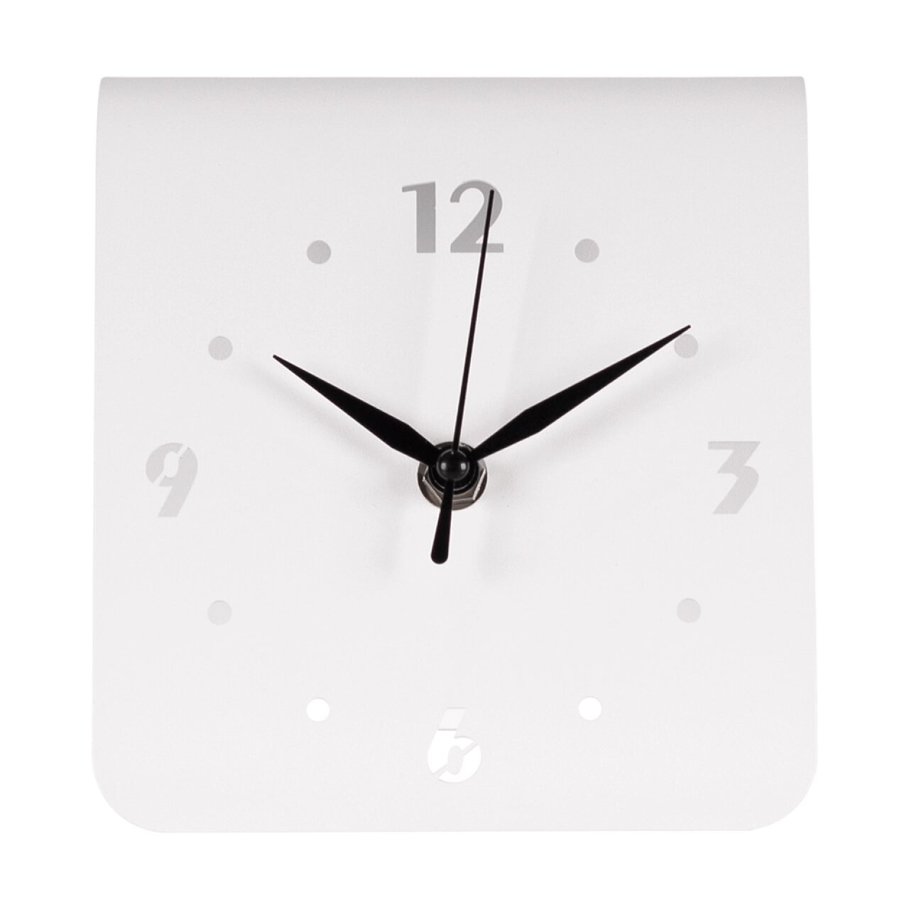 Рубин настольные часы 14х15 см, металл арабские цифры, открытая стрелка, белый циферблат