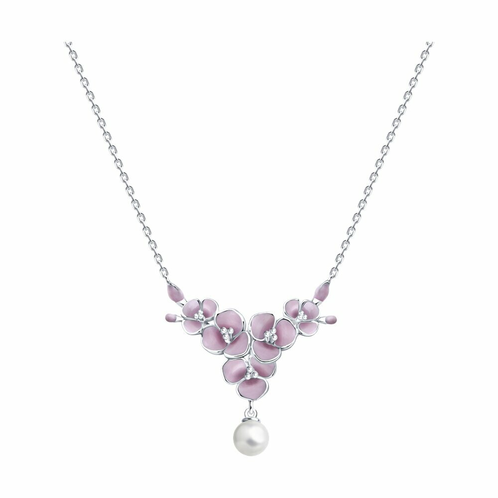 Колье, серебро, 925 проба, родирование