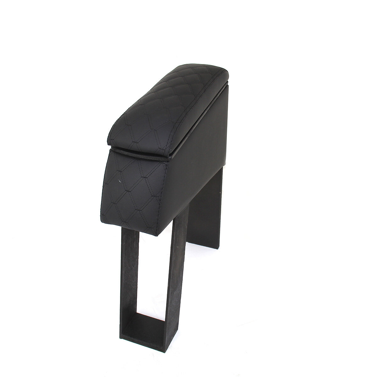 Подлокотник БАР между сидений для Газель Next (черный) экокожа стеганая, черный ромб (выдвижная крышка)