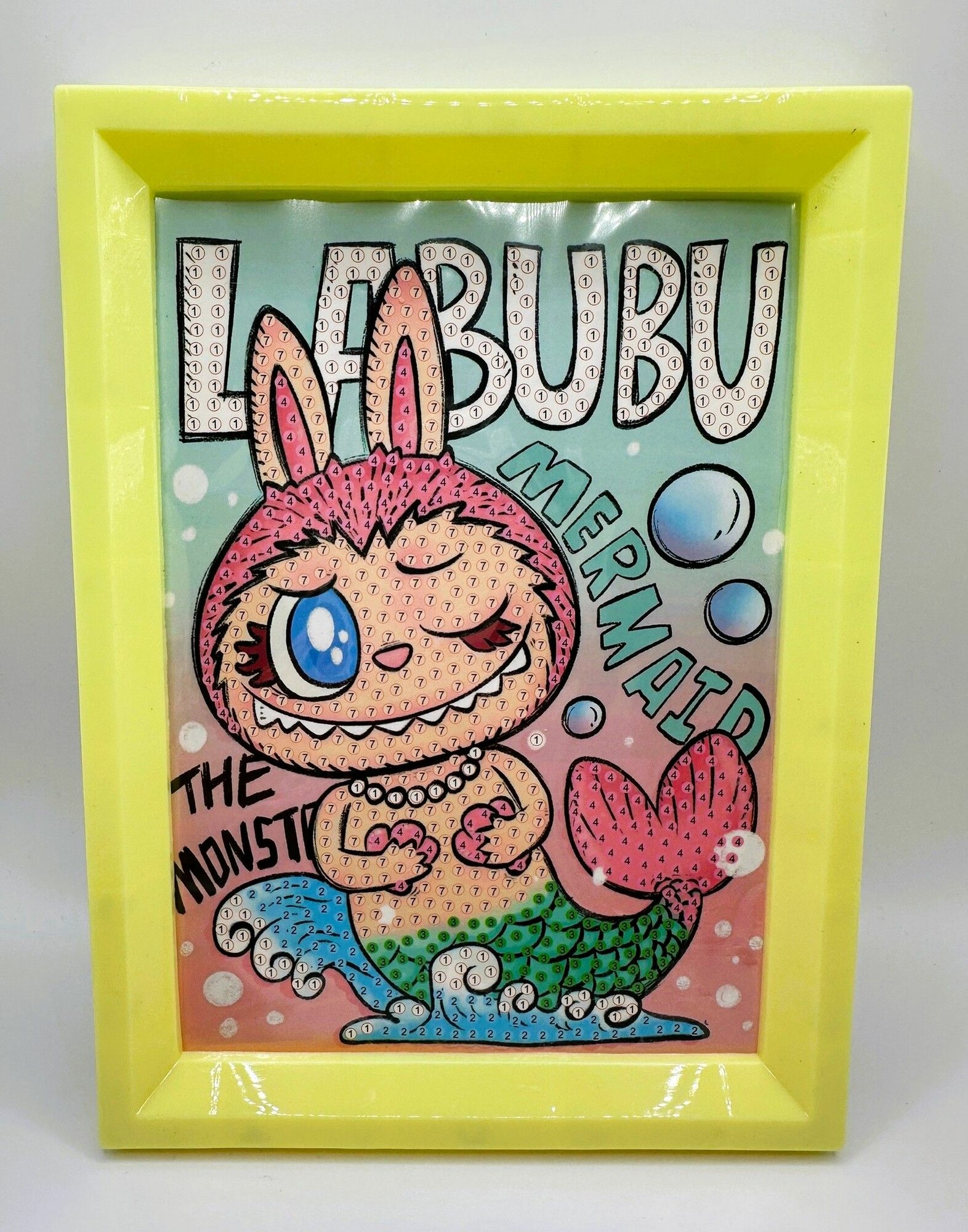 Алмазная мозаика " Лабубу " (18 х 14 см) , жёлтый